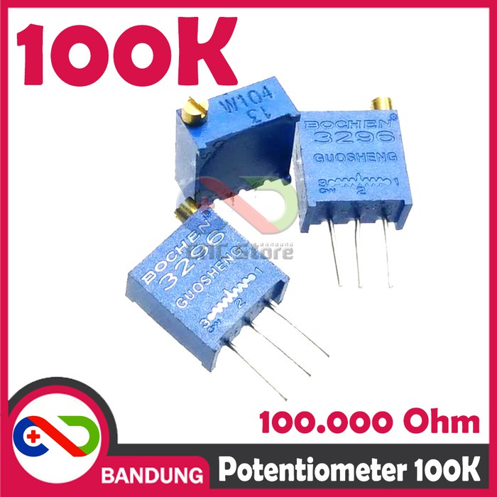 Jual POTENSIOMETER 100K POTENTIOMETER POTENSIO TRIMPOT MULTITURN VR 3 ...