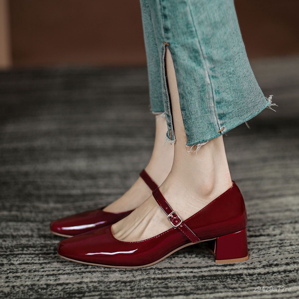 Jual Women's Red Pumps Mary Jane Shoes Pumps | Shopee Indonesia