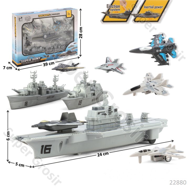Jual Mainan Anak Mainan Kendaraan Militer Kapal Induk dan Pelontar Pesawat Tempur Kapal Aircraft ...