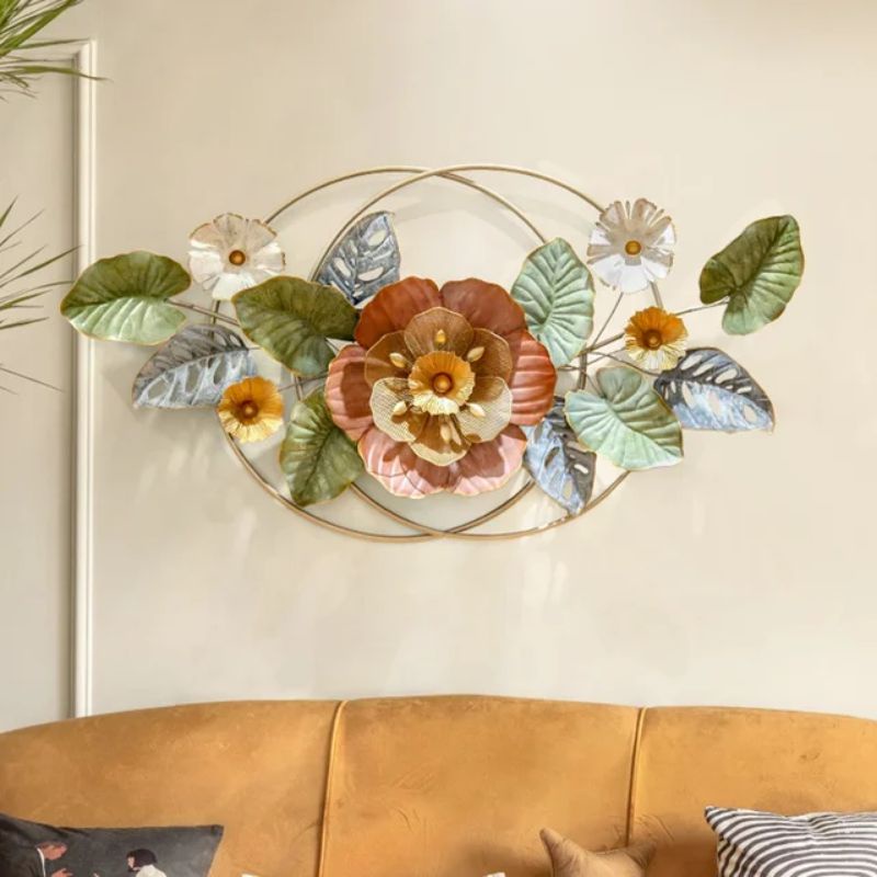 Jual DEKORASI GANTUNG Model Bunga Mekar Merah Kombinasi Monstera siap ...