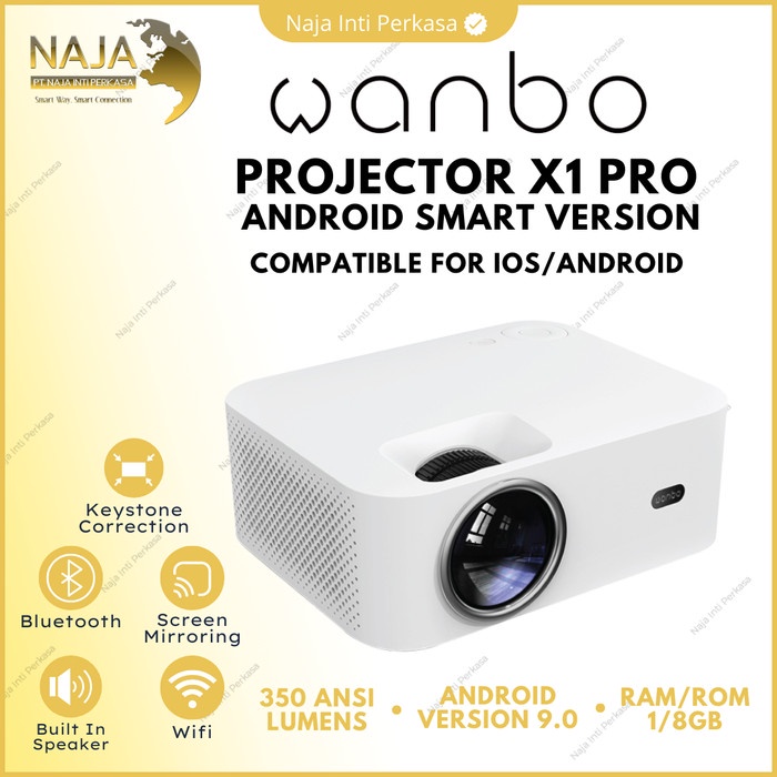Jual PROYEKTOR WANBO X1 SAME SCREEN WIFI 350 ANSI LUMENS MINI PROJECTOR ...