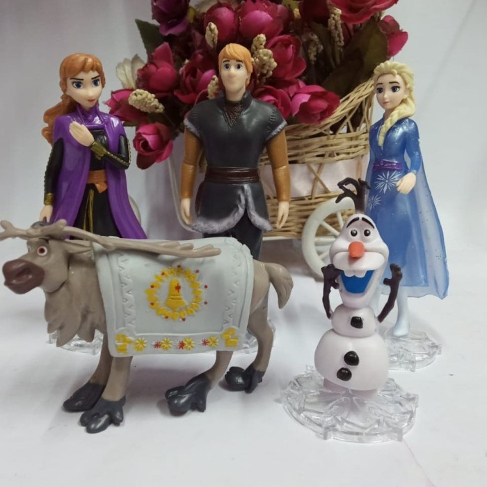 Jual Figure Set 5 Disney Frozen Elsa Ana Sven Olaf Christoff | Shopee ...