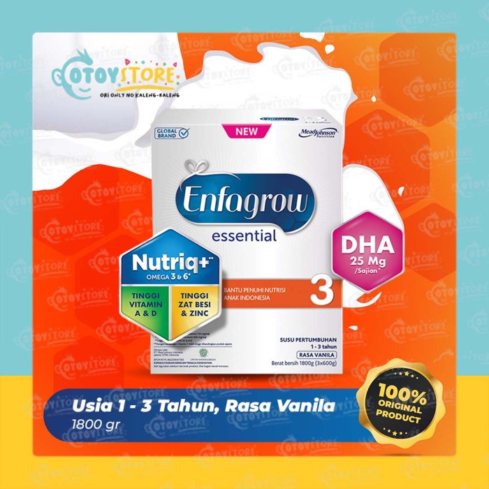 Jual Enfagrow Essential 3 1800 gram / Susu Formula Enfagrow | Shopee ...