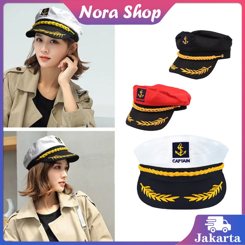 Jual Topi Sailor Topi Pet Taruna Pelayaran Captain Sailor Hat Topi ...