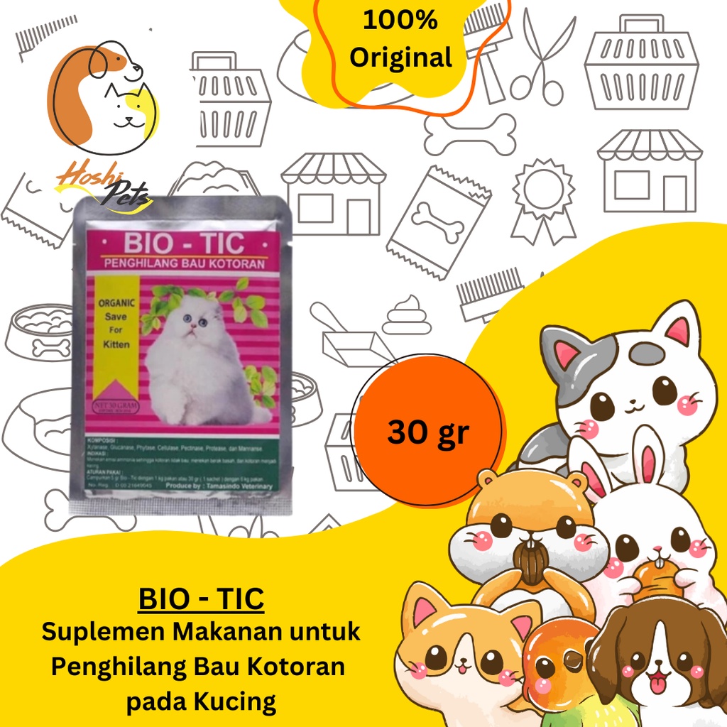 Jual BIO-TIC BIOTIC CAT Penghilang Bau Kotoran Organik 30gr | Shopee ...