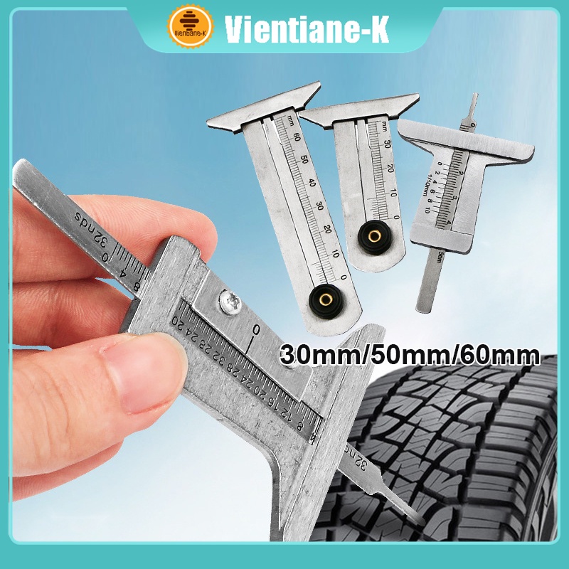 Jual Alat Ukur Ketebalan Ban 30mm 50mm 60mm Tread Depth Gauge Stainless ...