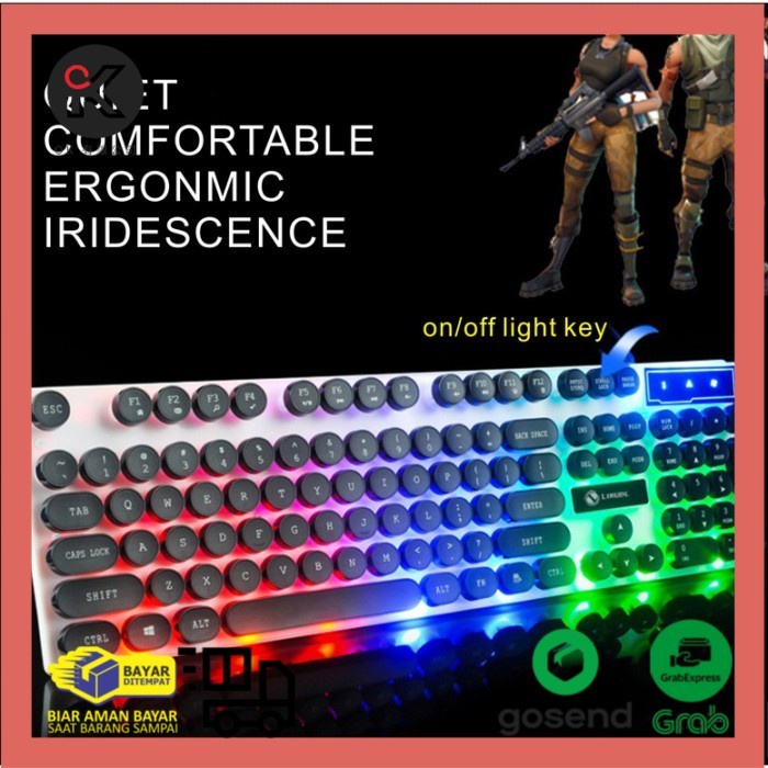 Jual Ready Combo Gaming Keyboard Retro LED RGB dengan Mouse Gaming ...
