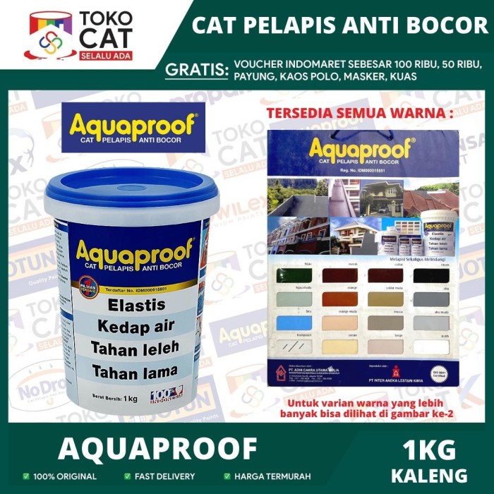 Jual Aquaproof Cat Anti Bocor Waterproofing 1 Kg Kaleng //Cat Pelapis ...