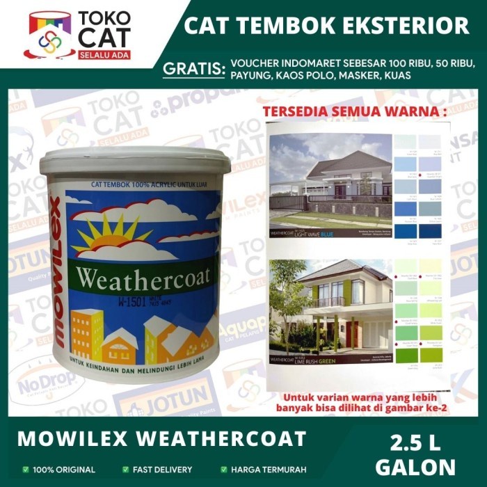 Jual Cat Tembok Luar Mowilex Weathercoat Tinting Bisa Request Warna