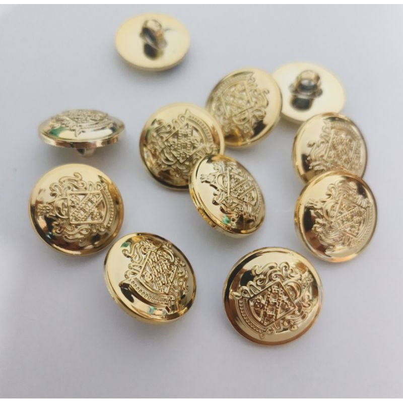 Jual Kancing Baju Dinas Safari Pdu Emas Motif Keraja An Ukuran 21 Mm ...
