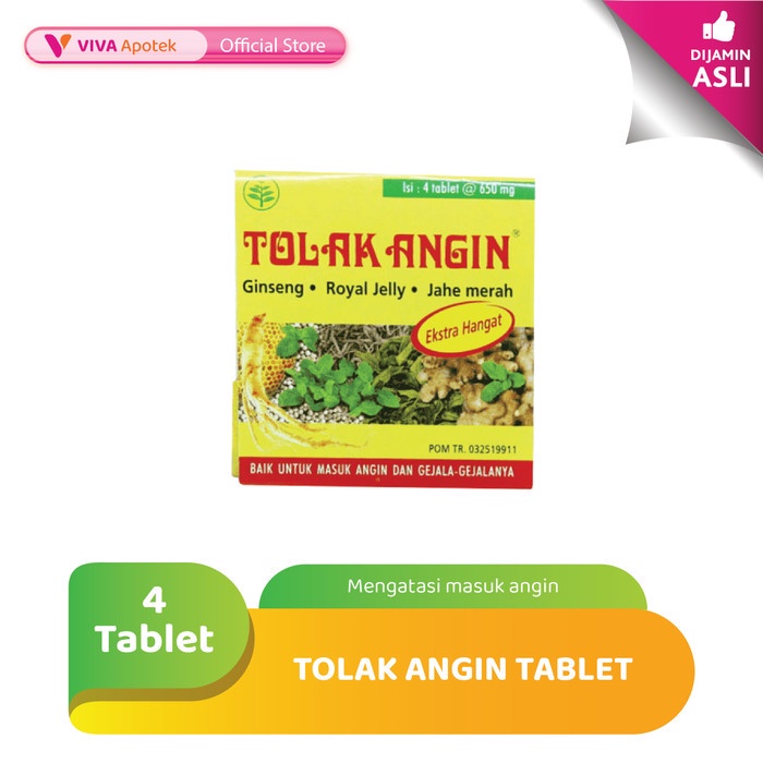 Jual Tolak Angin Membantu Meredakan Masuk Angin (4 Tablet) | Shopee ...