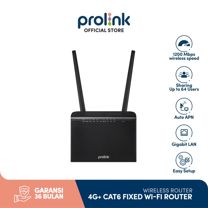 Jual Prolink SIM 4G LTE UNLOCK Fixed line Modem WiFi Router CAT 6 Dual ...