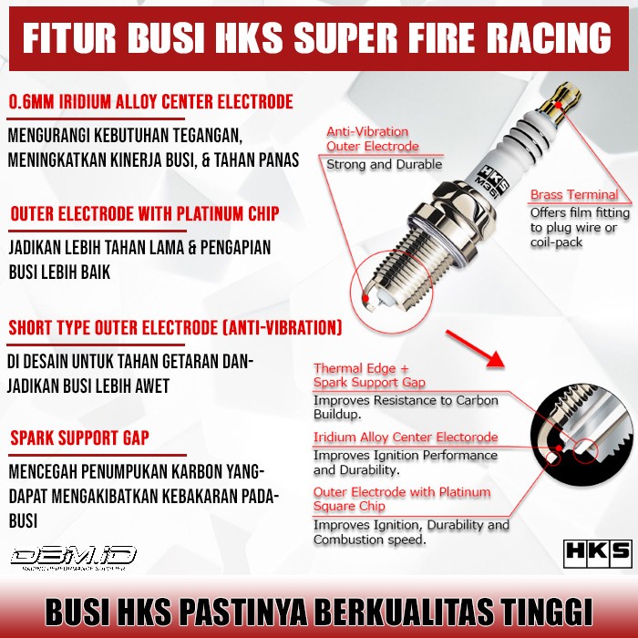 Jual Busi Hks Super Fire M45Re Re Type 1421.5Mm Mazda Rx-7 Rx7 13B ...