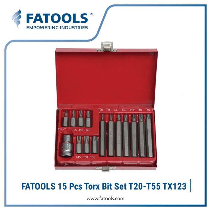 Jual [Baru] Fatools Ft-Tx123 - Torx Bit Set T20-T55 Isi 15Pcs Diskon ...
