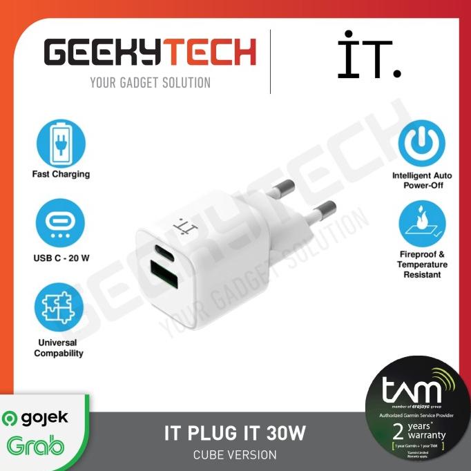 Jual PRODUCT NEWSALE !!! IT Plug IT 30 Cube Wall Charger USB C 30W Fast ...