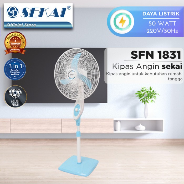 Jual Kipas Angin Tumpu 3In1 Sekai Stand Fan 18 Inch Sfn 1831 | Shopee ...