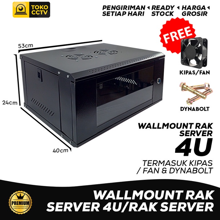 Jual WALLMOUNT RACK 4U, RAK SERVER SINGLE DOOR 4U MURAH TERBAIKK ...
