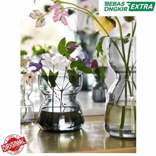Jual New Ori Gl Vas Bunga Kaca Bening Transparan Cantik Tinggi 30Cm ...