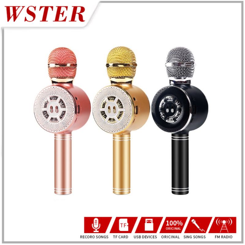 Jual WSTER Original Mic Karaoke microphone Bluetooth wireless WS-668 | Shopee Indonesia