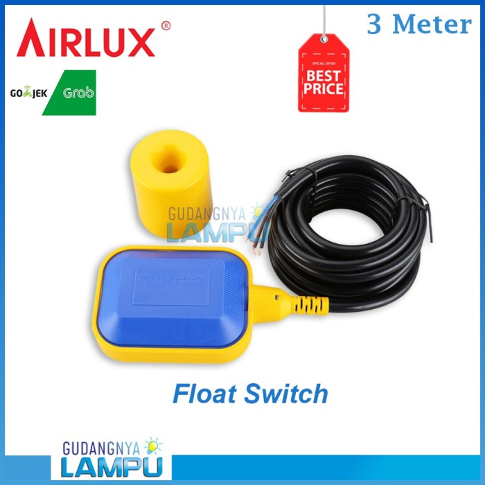 Jual Float Switch Pompa Airlux kabel 3 meter | Shopee Indonesia