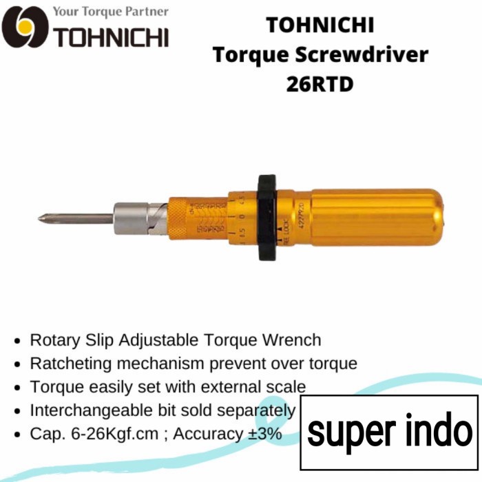 Jual New Tohnichi Torque Screwdriver 26Rtd 6-26Kgfcm Diskon | Shopee ...