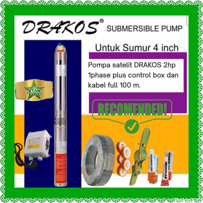 Jual Promo Pompa Satelit Drakos 2Hp 1Phase 4Inch Plus Control Box N ...