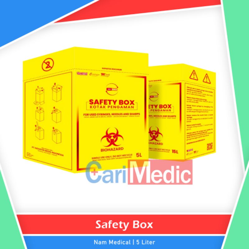 Jual Safety Box 5L Dengan Tali | Tempat Sampah Limbah Medis Biohazard | Shopee Indonesia