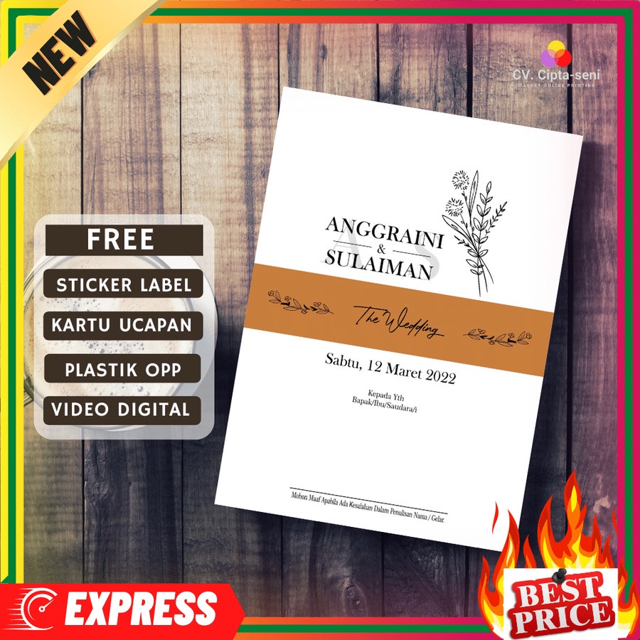 Jual undangan pernikahan desain klasik modern full color kode B2 ...