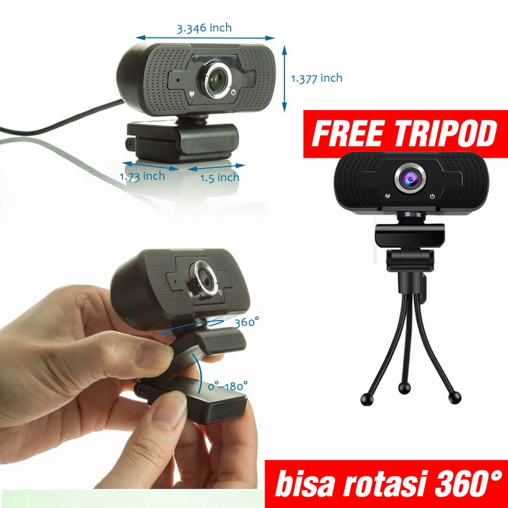 Jual Webcam 1080P Usb Web Cam Rotasi Tri Pc Laptop Komputer Camera ...