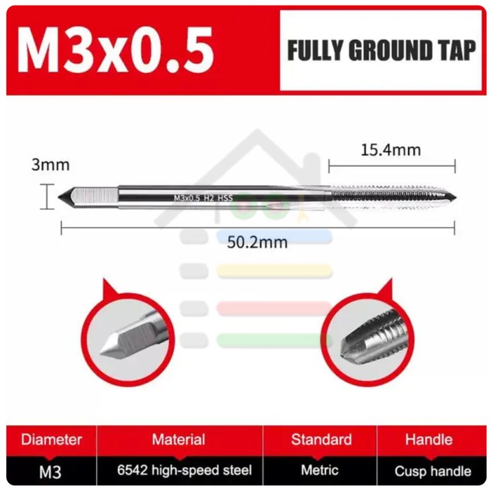 Jual HAND TAP PEMBUAT ULIR SKRUP M3 - M8 | Shopee Indonesia