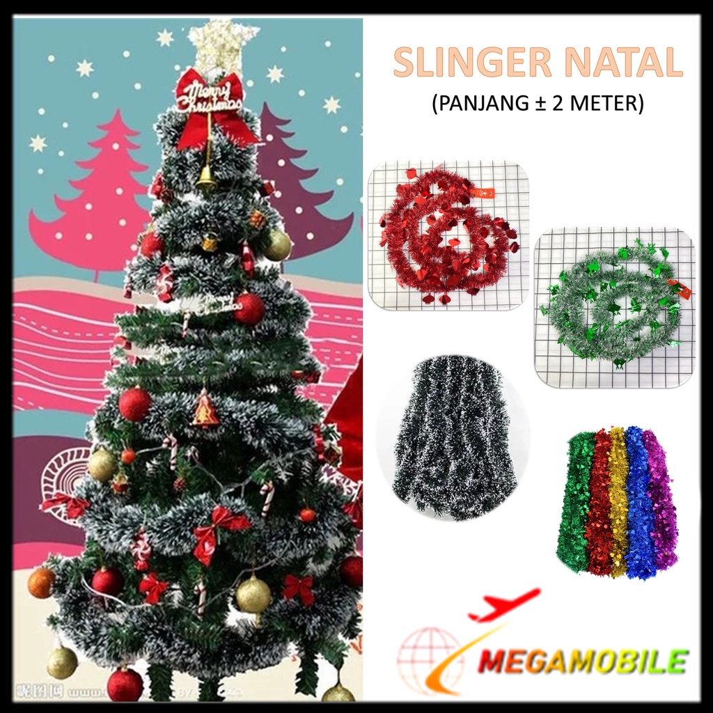 Jual MM - Slinger Tinsel Rumbai 2 Meter Hiasan Pohon Natal Motif ...