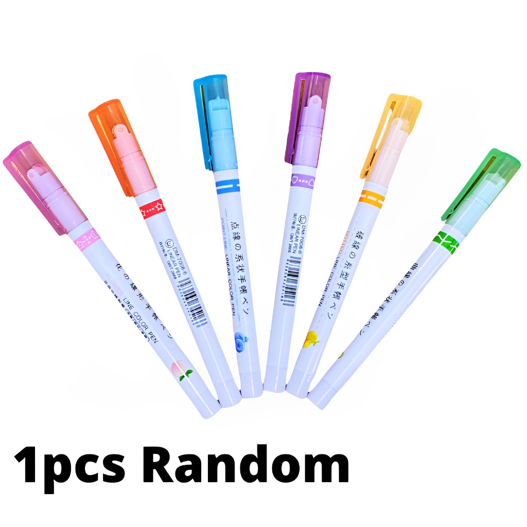 Jual SMS Spidol Garis Aesthetic Warna Warni Spidol Garis Motif Lucu 1 ...