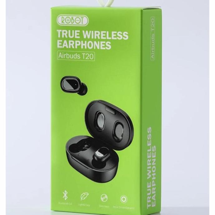 Jual Headsets Bluetooth Airbuds T20 Robot Black Outdoor Waterproof ...