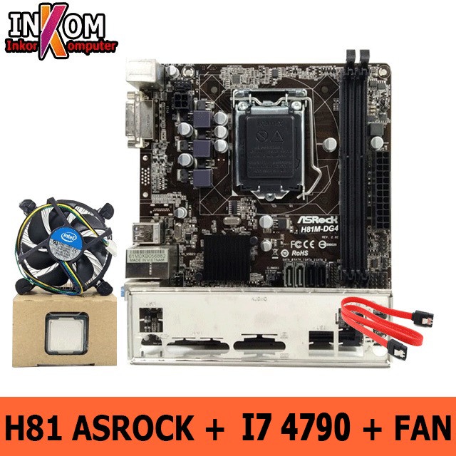 Jual Paket Mobo Motherboard H81 Plus Processor I7 4790 Fan LGA 1150 DDR3 | Shopee Indonesia