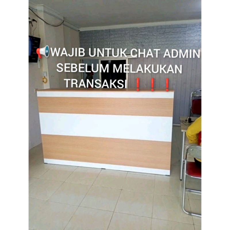 Jual MEJA KASIR ukuran 200*40*110 / MEJA RESEPSIONIS PANJANG 2 METER ...