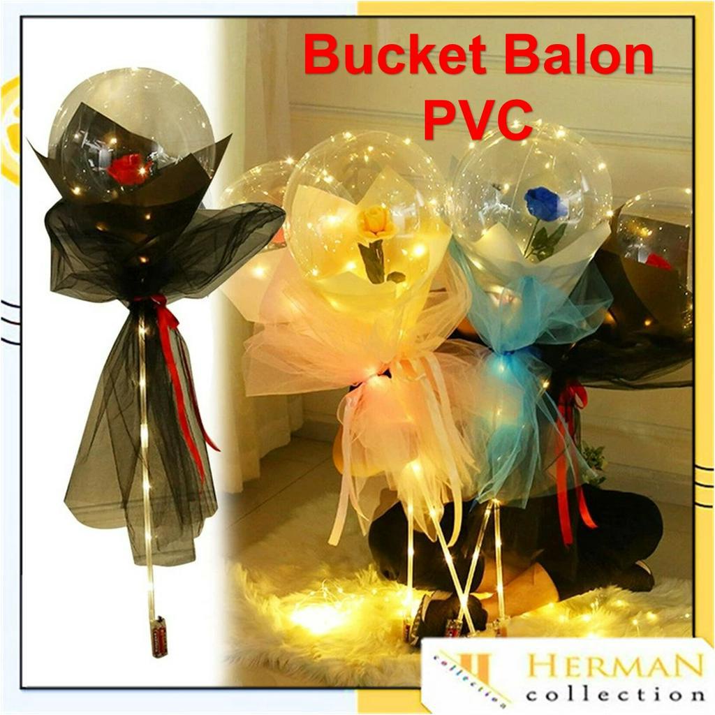 Jual HC Bucket Balon PVC Balon BOBO Bucket Balon Bunga mawar Bucket ...