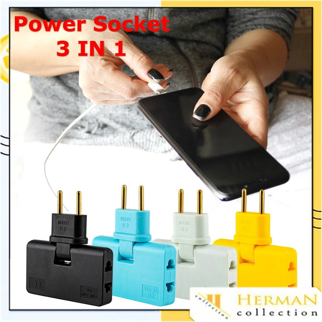 Jual HC 3in1 Power Socket Extension Plug Lipat Tambahan Lubang Stop ...