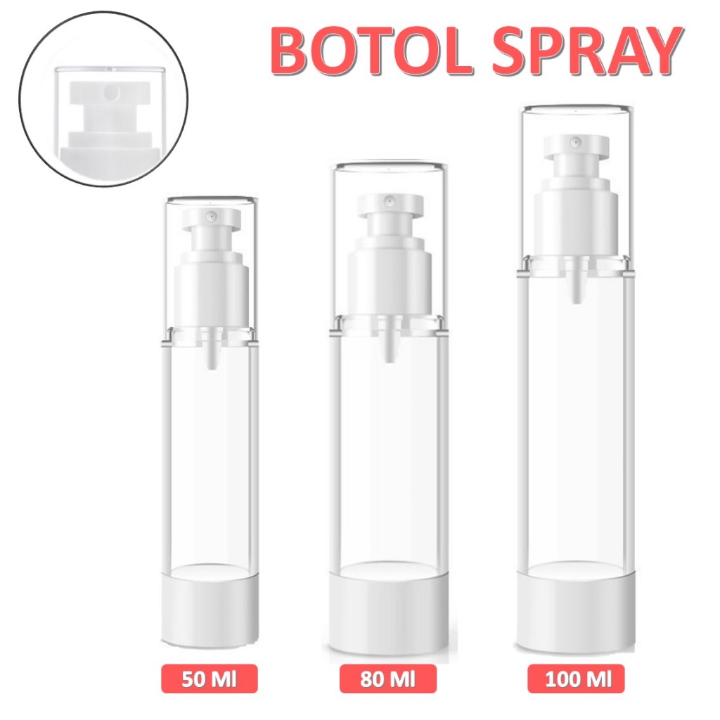 Jual HC Botol Refill Vacuum 50Ml Bottle Pump Lotion Airless 80Ml Botol ...