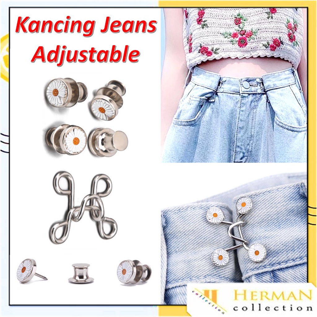 Jual HC Kancing Jeans Logam Simple Adjustable Motif Bunga Daisy Kait ...