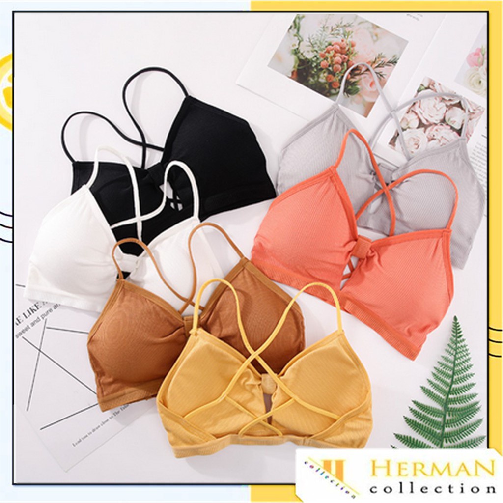 Jual HC Bra Fashion Sport Wanita Bentuk Pita Bra 006 Bra Wanita Tanpa ...
