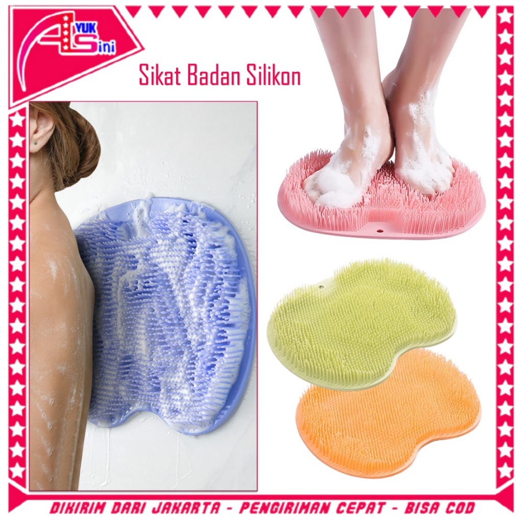 Jual AS Body Scrubber Alat Pembersih Punggung Sikat Badan Silikon Sikat ...