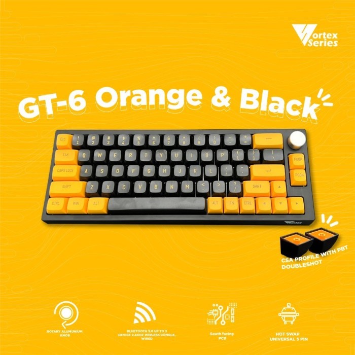 Jual VortexSeries GT6 Black & Orange Wireless Mechanical - Gaming ...