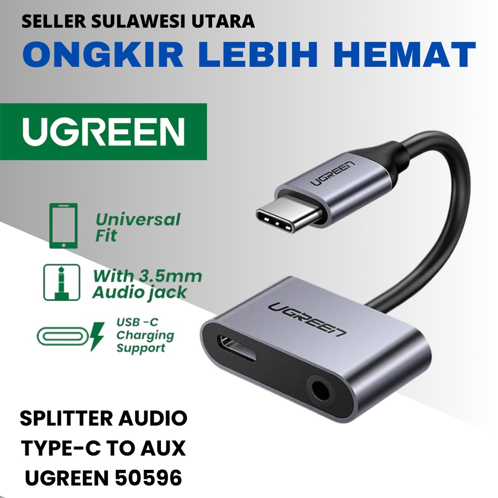 Jual SPLITTER USB-C TO AUDIO UGREEN 50596/60164 ADAPTER 2IN1 AUX 3,5MM | Shopee Indonesia