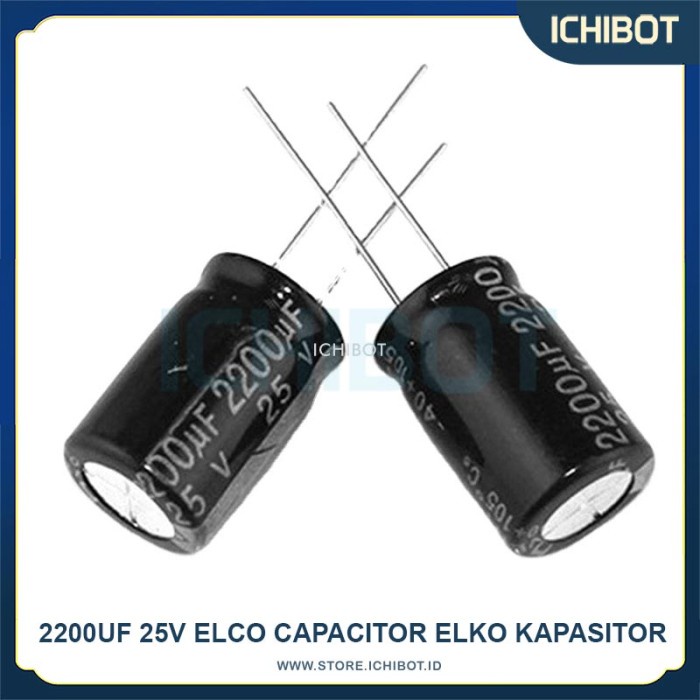 Jual 2200uF 25v Elco Capacitor Elko Kapasitor 2200 uF 25 volt | Shopee ...