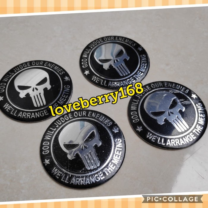 Jual Stiker Lapisan Tutup Dop Velg Logo Skull Tengkorak Hitam Kode ...
