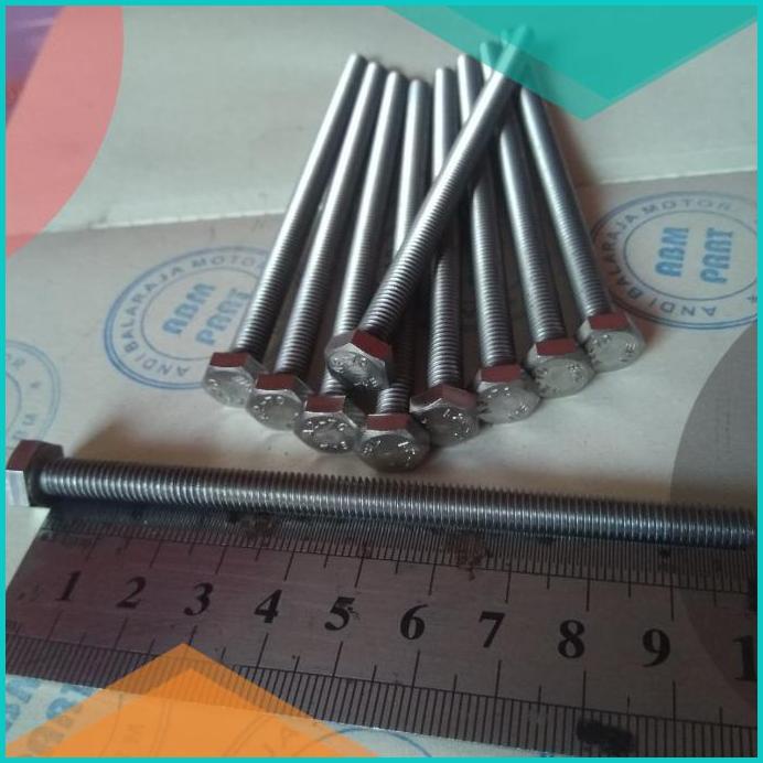 Jual Baut Stainless / Hex Bolt Ukuran M6 x 100 atau Baut 10 panjang ...