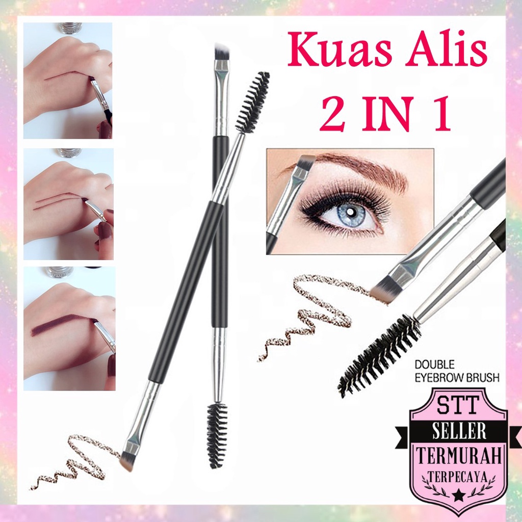 Jual STT Kuas Alis 2 IN 1 Double Eyebrow Brush Dengan Sikat Bulu Mata ...