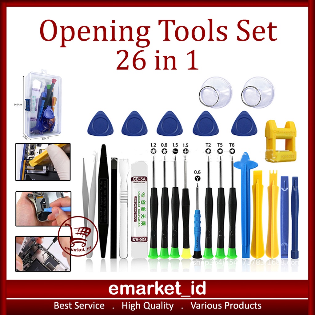 Jual Opening Tools Set 26 in 1 / Peralatan Servis Hp Tool Reparasi ...