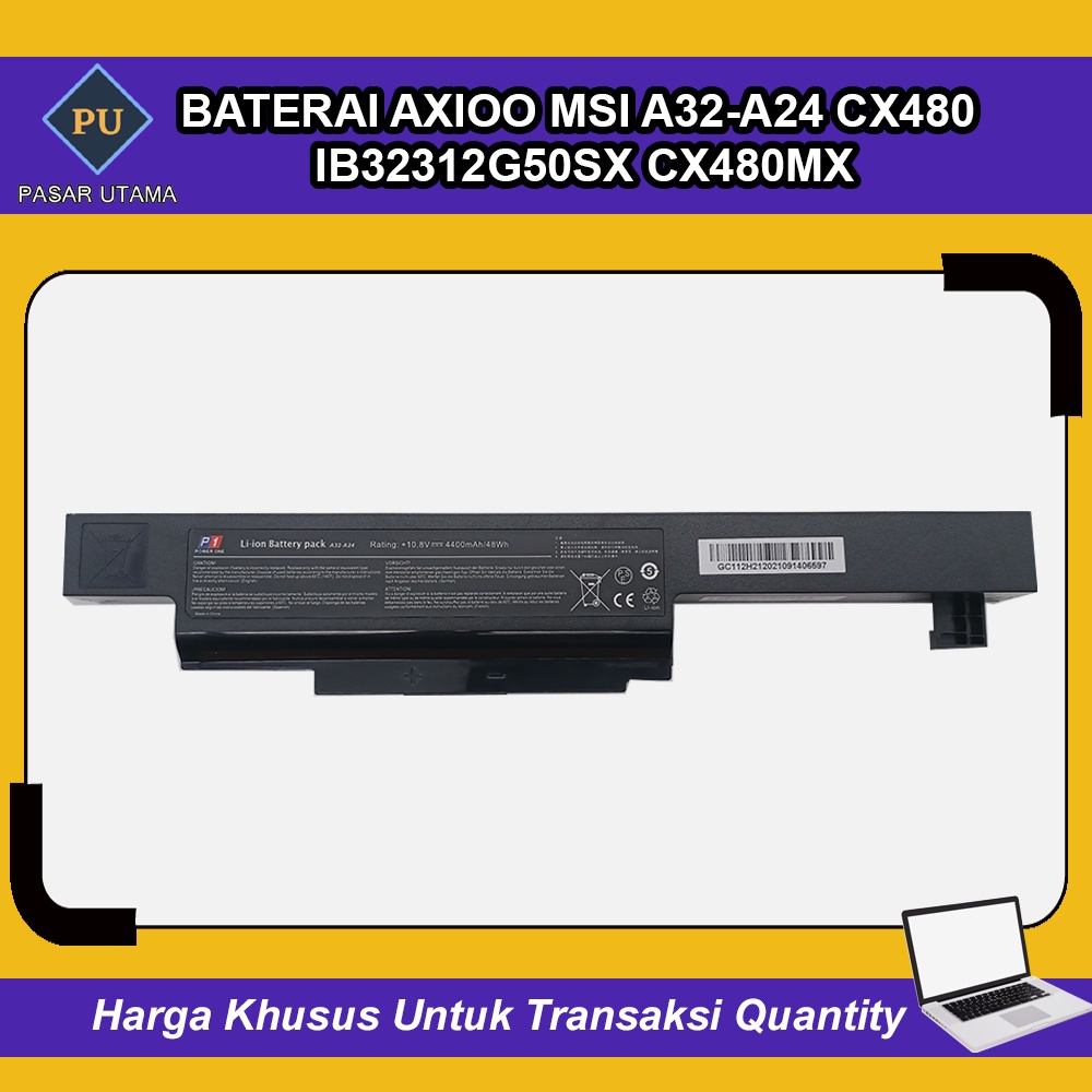 Jual Baterai Axioo MSI A32-A24 ZYREX CX480 IB32312g50SX CX480MX | Shopee Indonesia