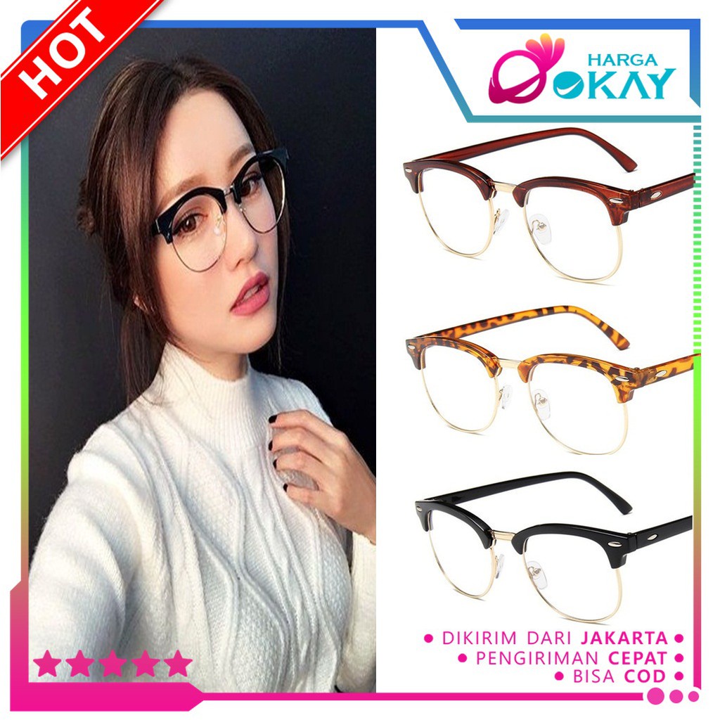 Jual HO KACAMATA WANITA PRIA 7235 / KACAMATA KEKINIAN / KACA MATA FASHION 6747 | Shopee Indonesia